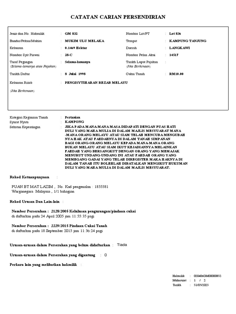 Carian Persendirian | PDF