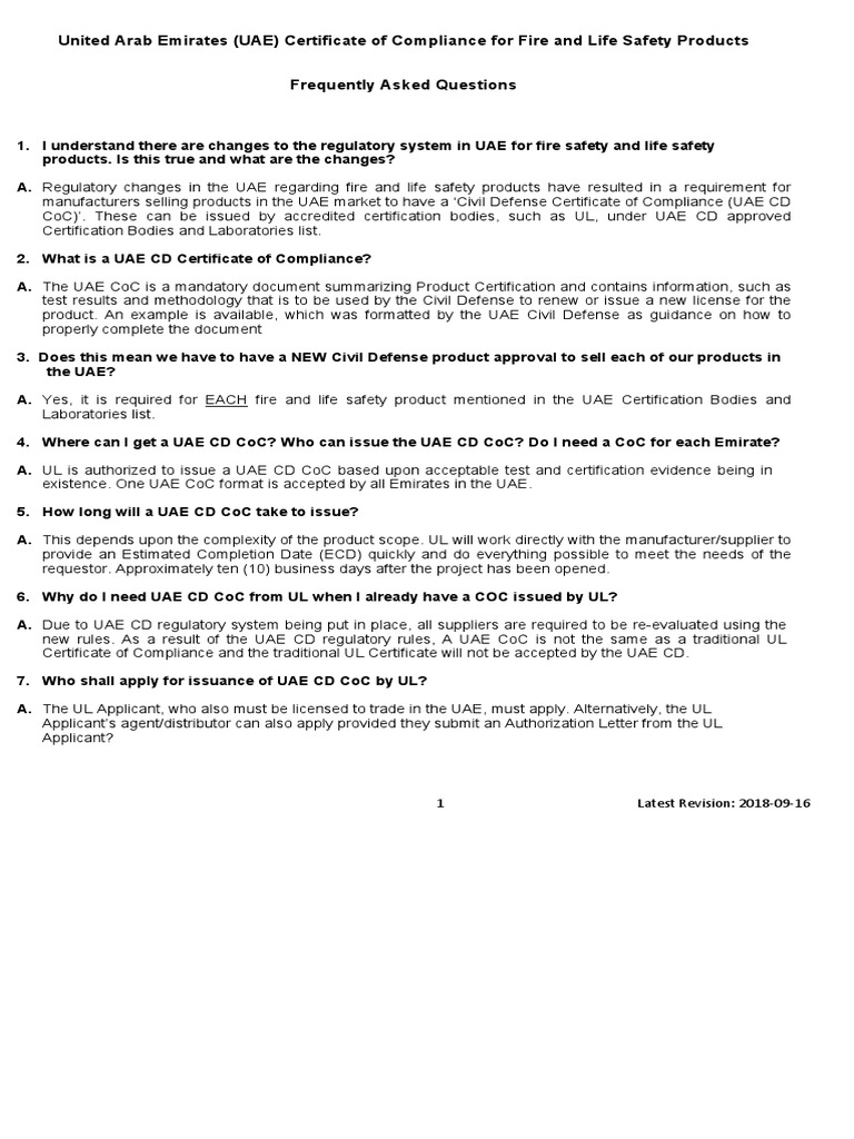 UAE Civil Defense Certificate of Compliance | PDF | Business | Finance ...