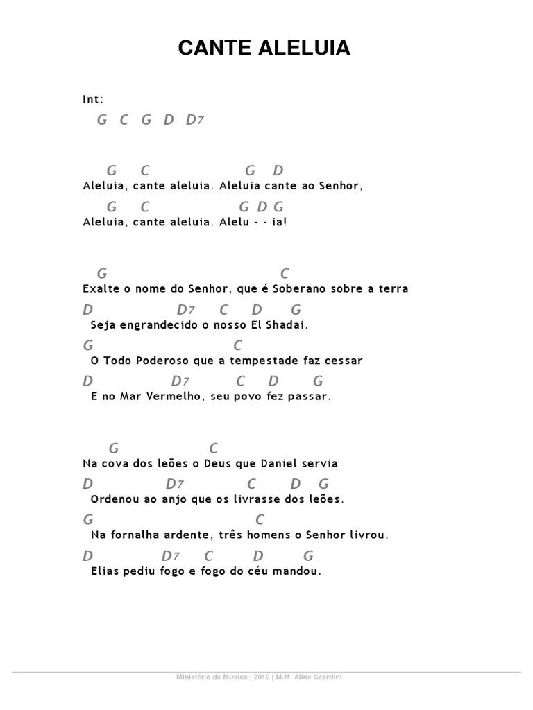 Aleluia, Cante Aleluia (CANTE ALELUIA) | PDF