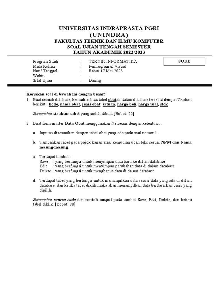 UTS Sore P Visual | PDF