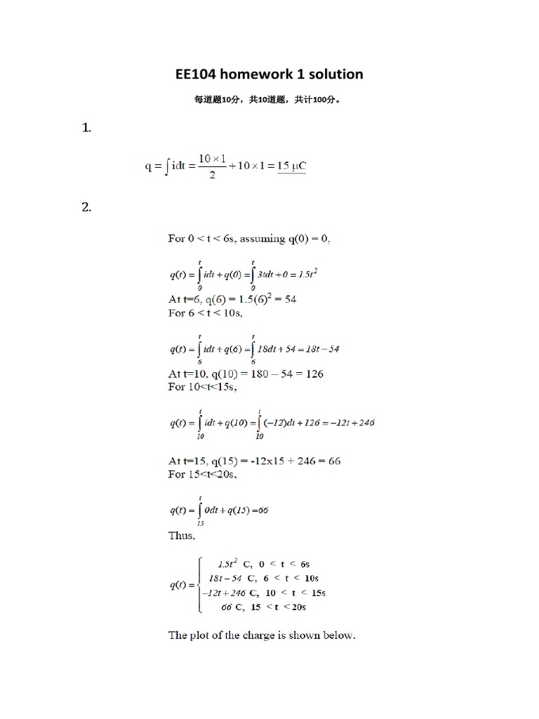 2020EE104 HW1 Solution | PDF