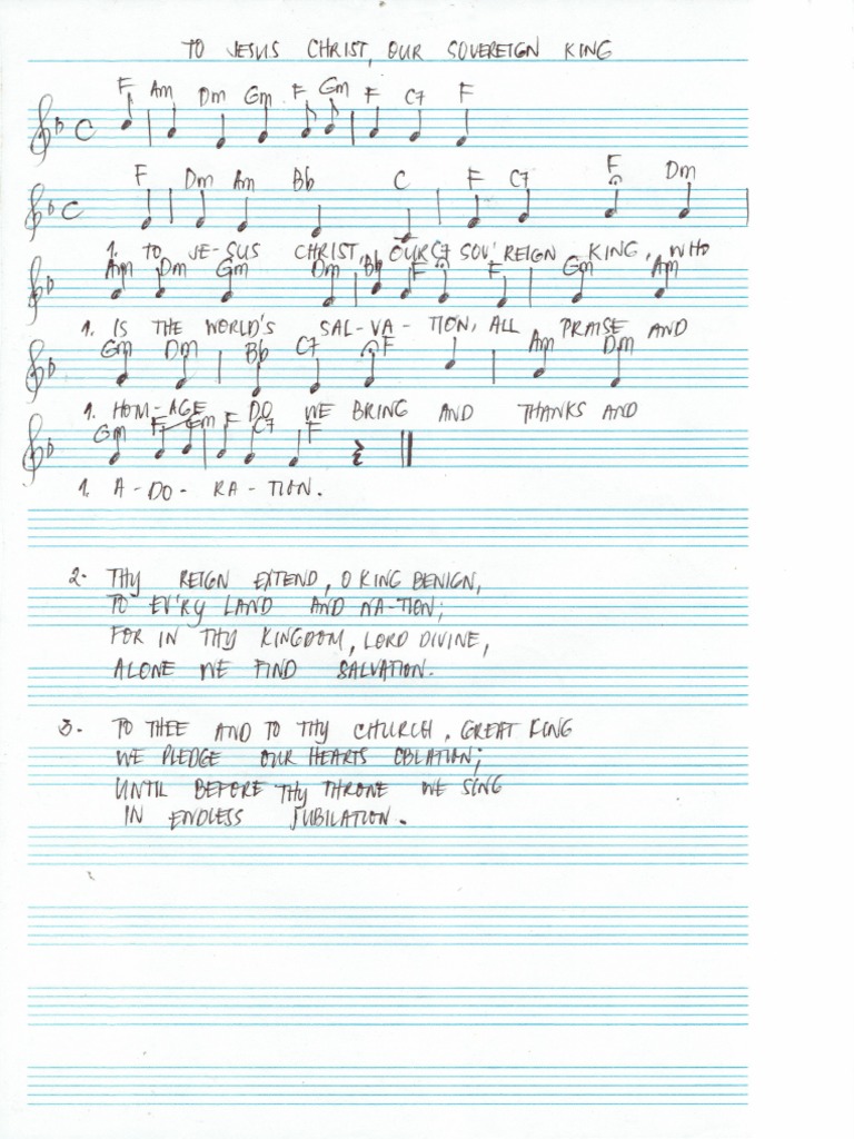 To Jesus Christ Our Sovereign King | PDF