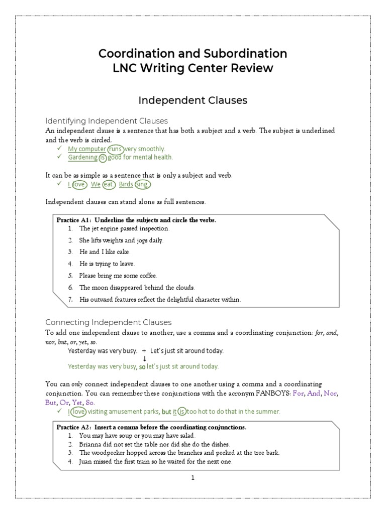 Coordination And Subordination Download Free Pdf Syntax Language
