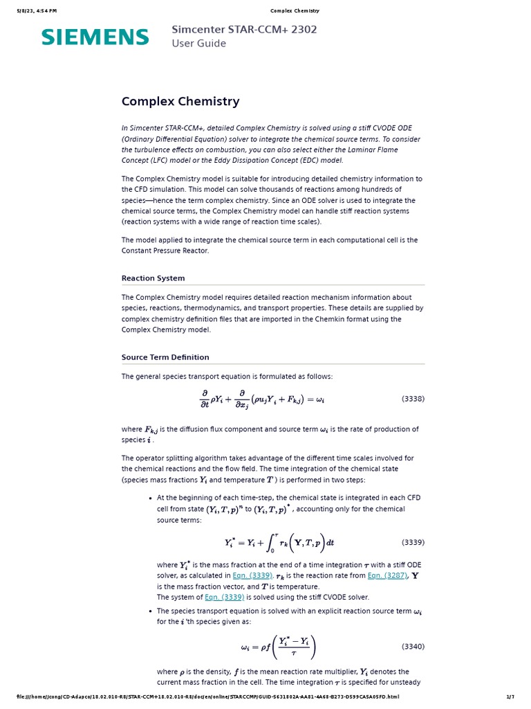 Complex Chemistry | PDF | Turbulence | Computational Fluid Dynamics