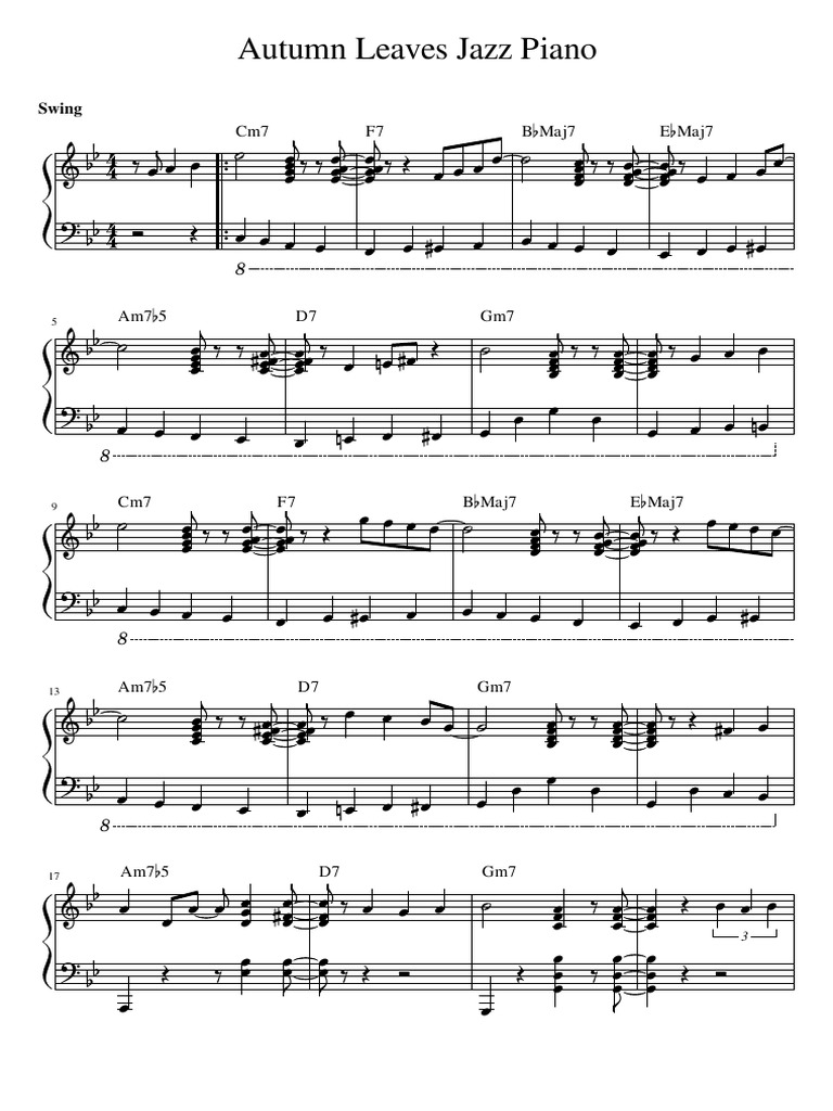 Autumn - Leaves (Jazz Piano) | PDF | Music Theory