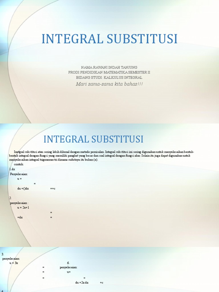 Integral Substitusi | PDF