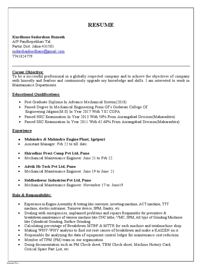 Resume: Kurdhane Sudarshan Ramesh | PDF | Programmable Logic Controller | Physical Sciences