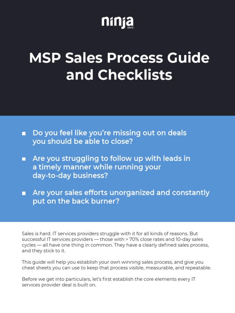 MSP Sales Process Guide and Checklists | PDF