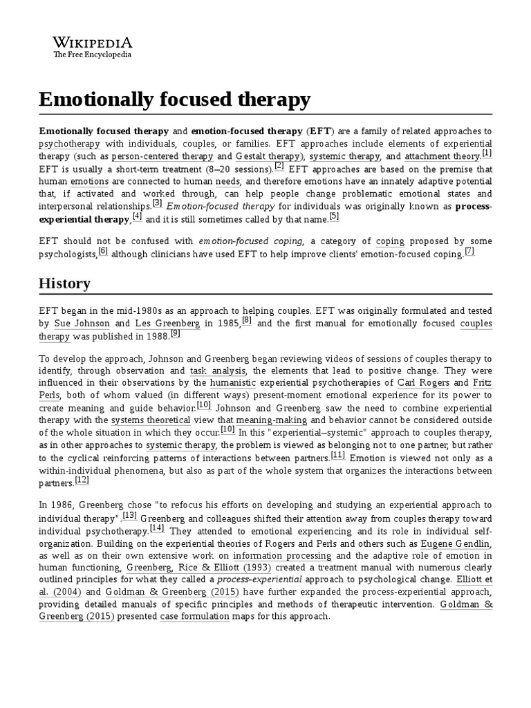 Emotionally - Focused - Therapy - Wikipedia | PDF | Psychotherapy ...