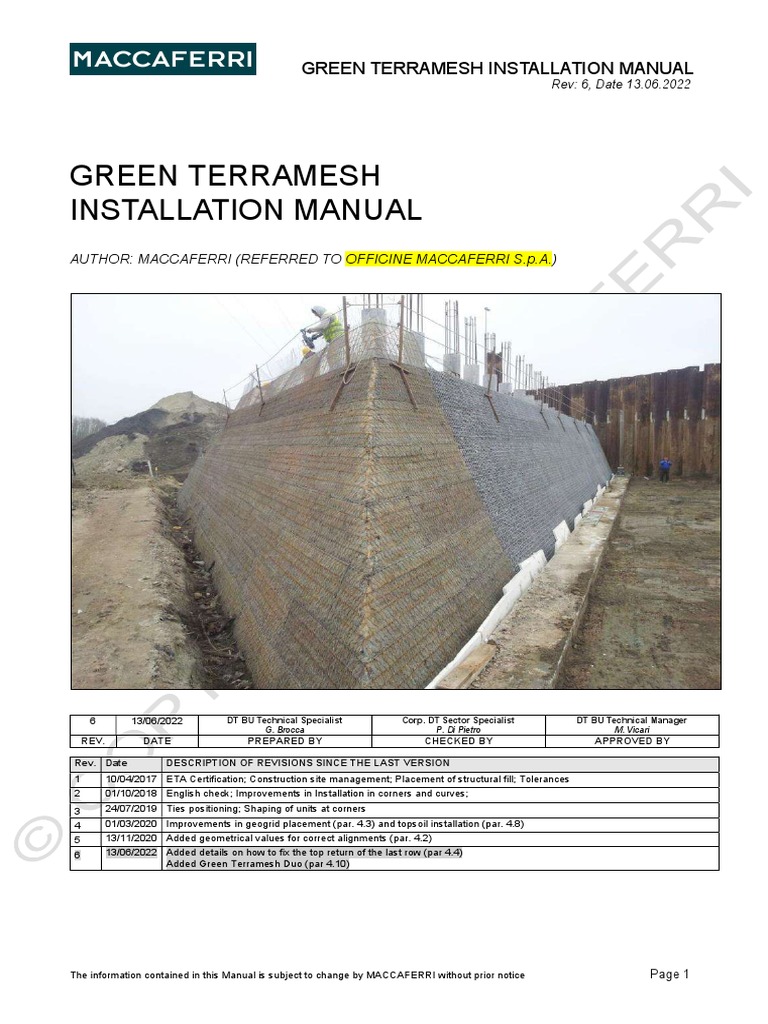 IM-Green Terramesh ENG - Rev.06 - 13062022 | PDF