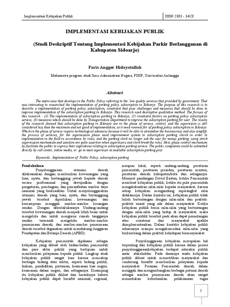 Implementasi Kebijakan Publik | PDF