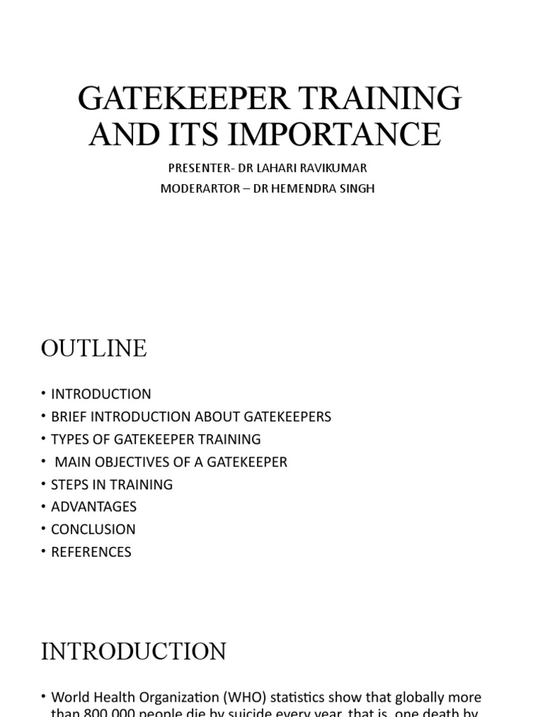 Gatekeeper Training | PDF | Suicide | Mental Disorder