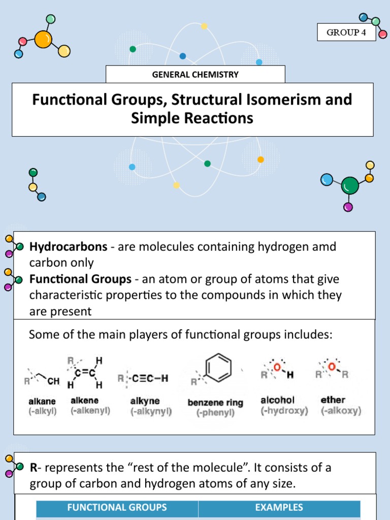 Functional Groups, Structural Isomerism, and Simple Reactions | PDF ...