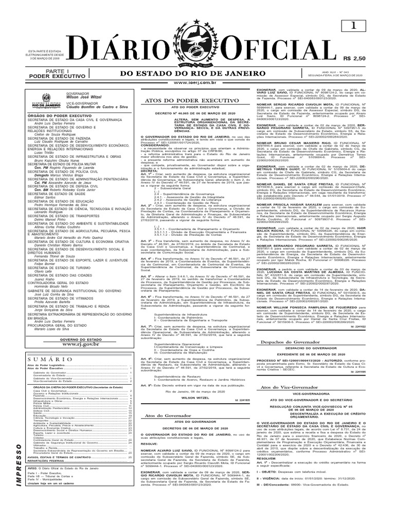 Diário oficial município rj | PDF | Secretário de Estado | Orçamento