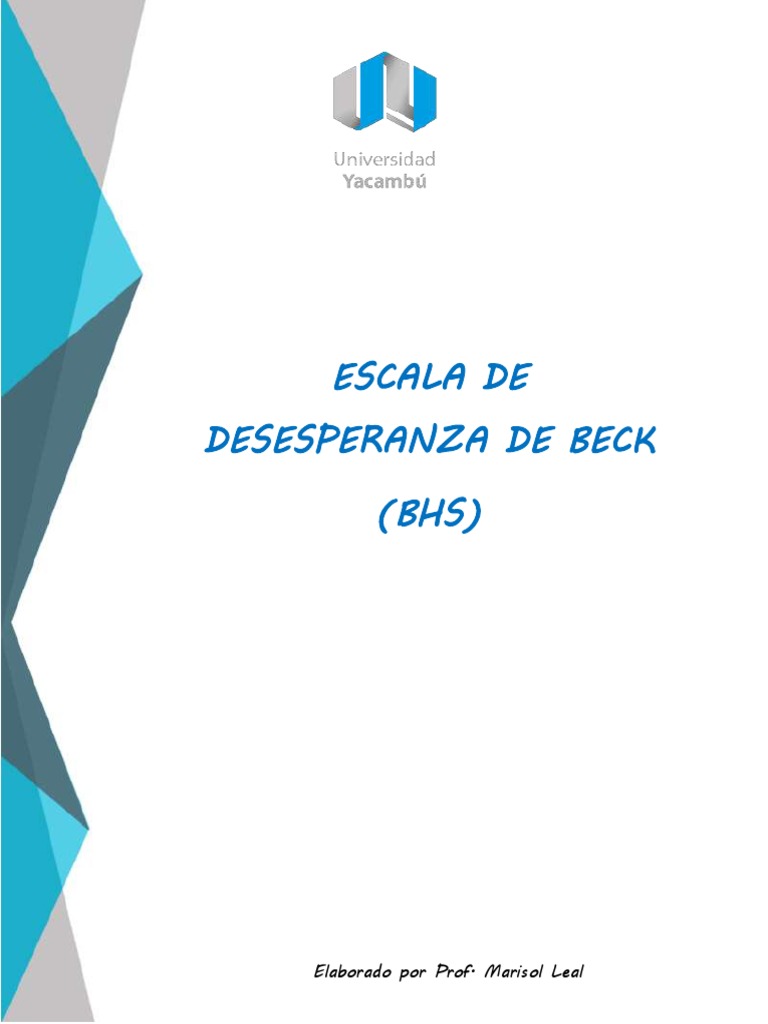 Escala de Desesperanza BHS de Beck Instructivo | PDF | Motivación ...