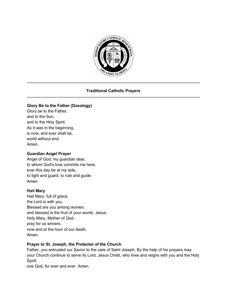 Traditional Catholic Prayers | PDF | Lord's Prayer | God The Father