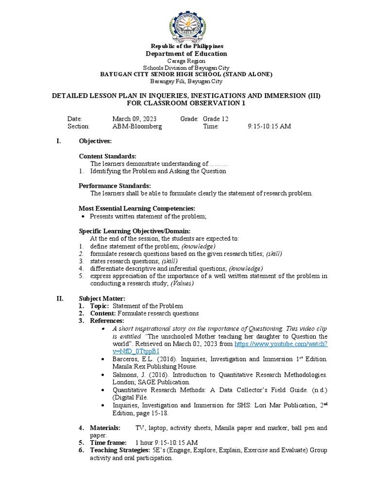 101 CO Lesson Plan | PDF