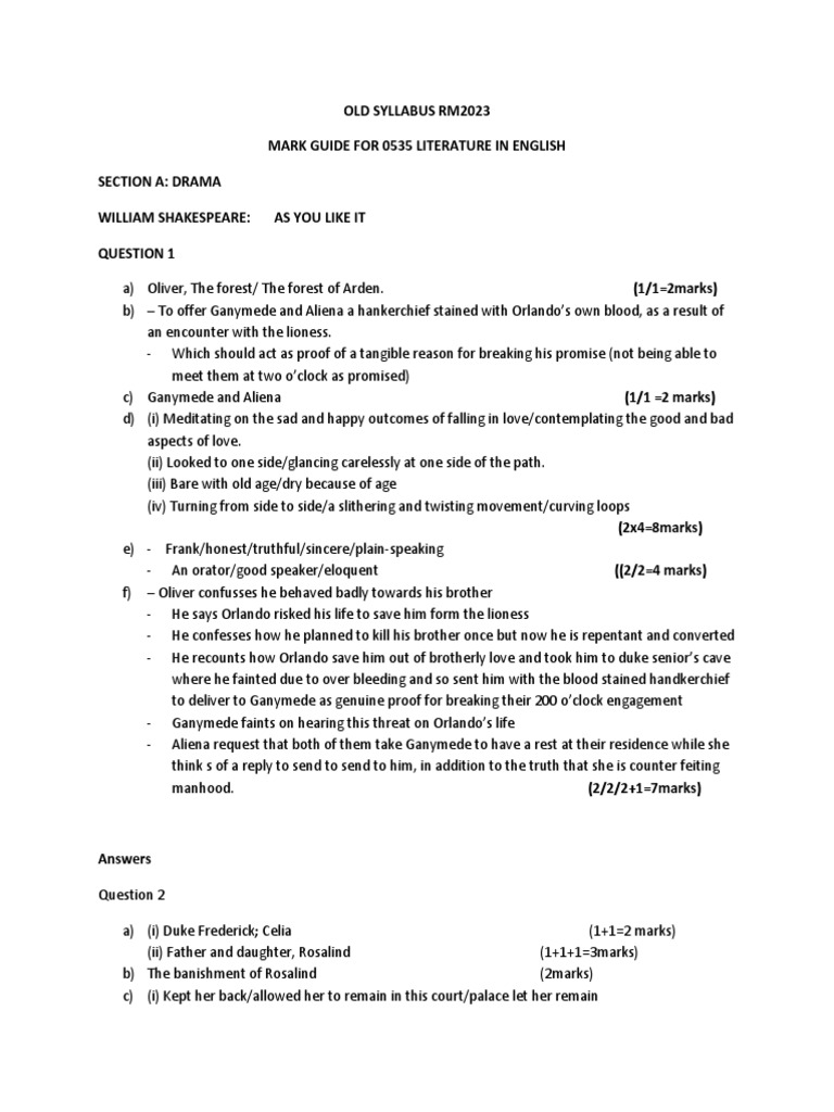 Ol Lit Mark Guides 2023 | PDF