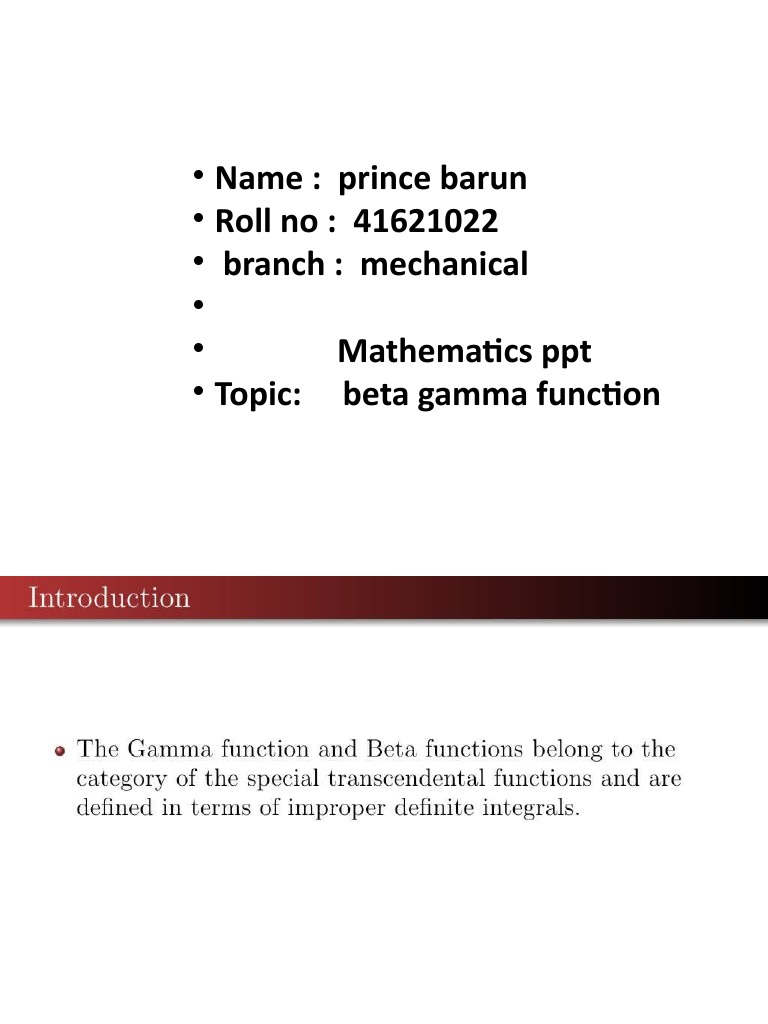 Beta Gamma Functions | PDF
