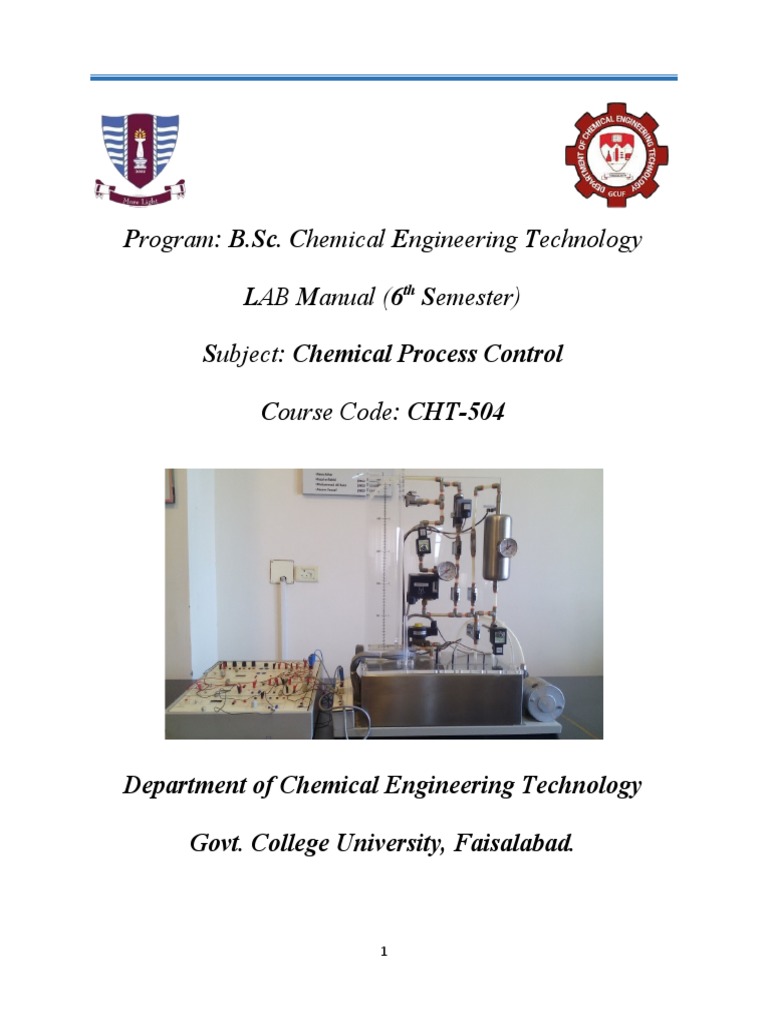 Lab Manual Process Control GCUF-1 | PDF | Process Control | Electrical ...