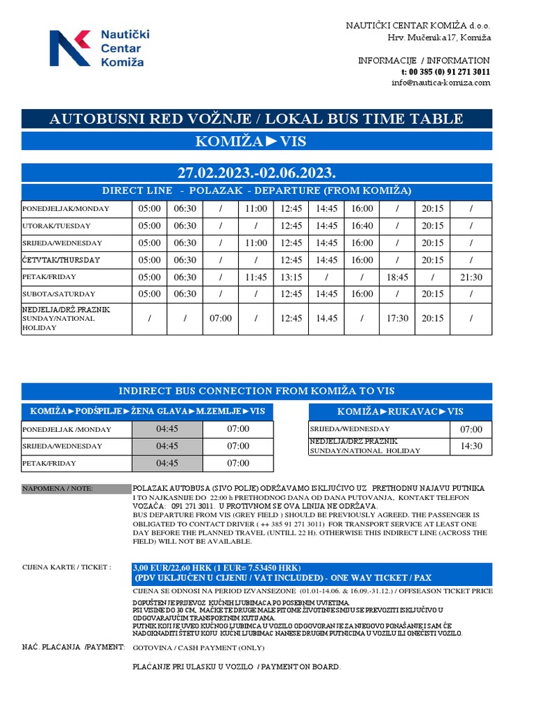 Autobusni-Vozni-Red-27 02 2023 - 02 06 2023 | PDF