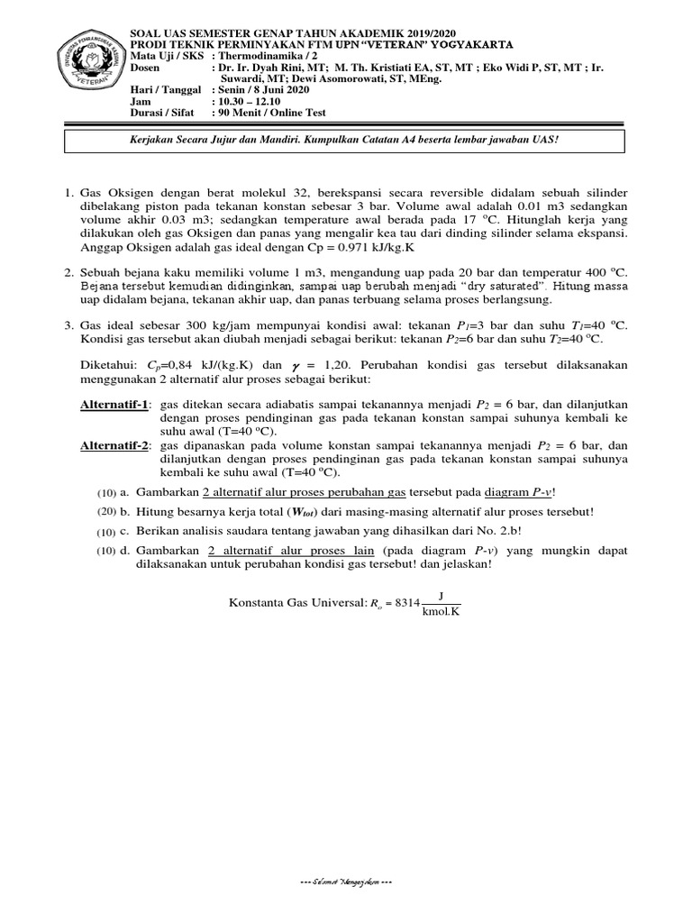 UAS TM Genap2020 Termo | PDF