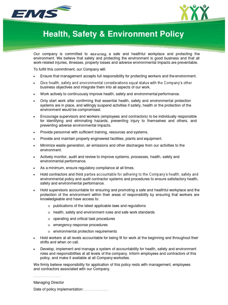 HSE Policy EMS | PDF | Safety | Business