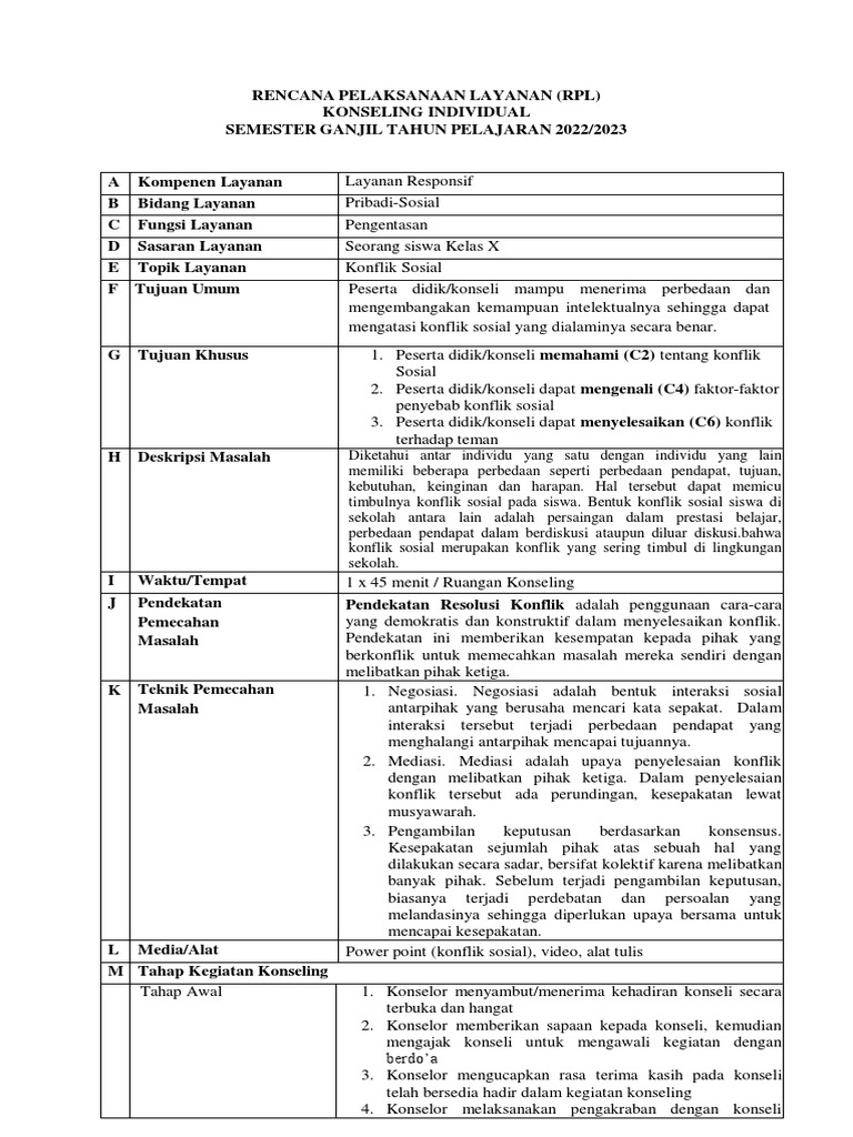 RPL Konseling Mikro, Anita | PDF