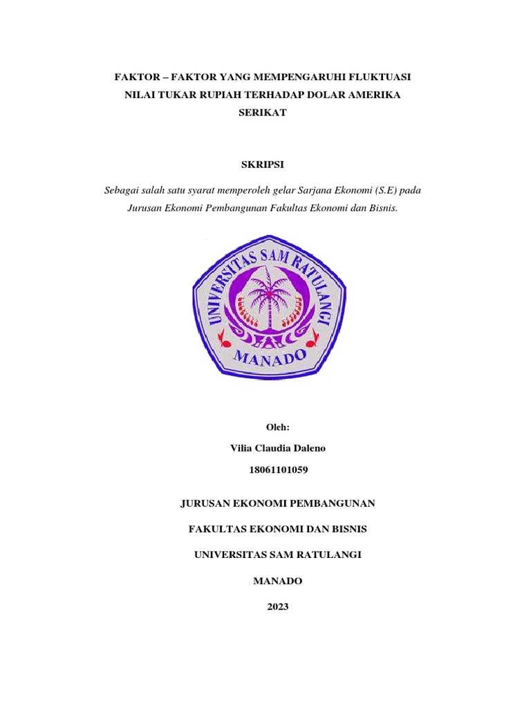 Analisis Pengaruh Inflasi Dan Ekspor Terhadap Nilai Tukar Di Indonesia | PDF | Ilmu Sosial