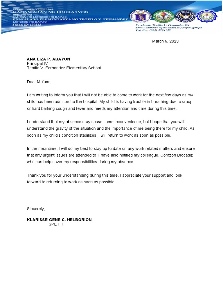 EXCUSE-LETTER-TEMPLATE | PDF