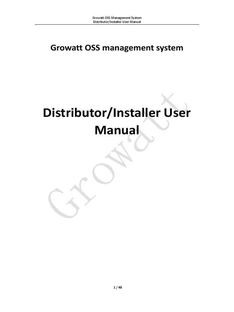 OSS Installer&Distributor User Manual V4 | PDF