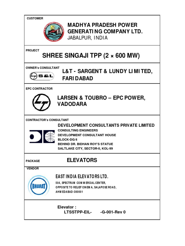 LTSSTPP Eil MNL G 0001 | PDF | Elevator | Electric Motor