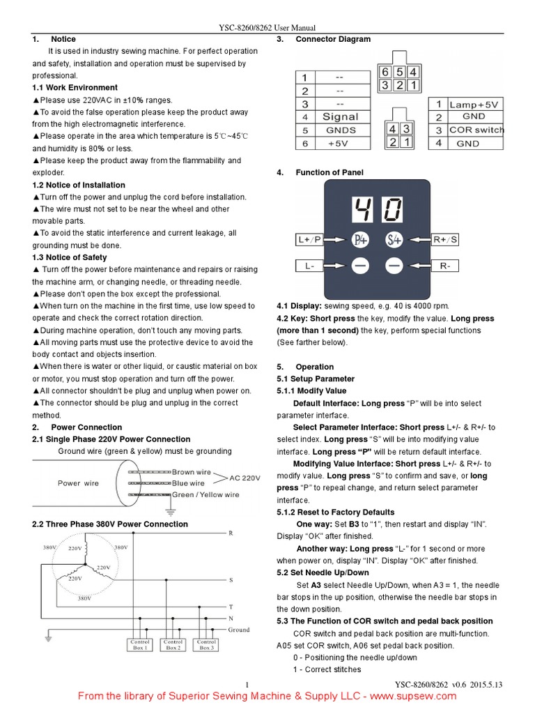 Typical YSC-8260 & 8262 User Manual | PDF