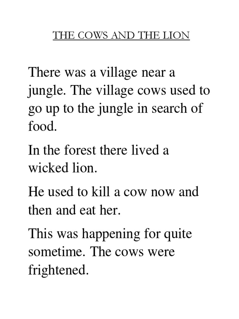The Cows Unite Against the Lion | PDF