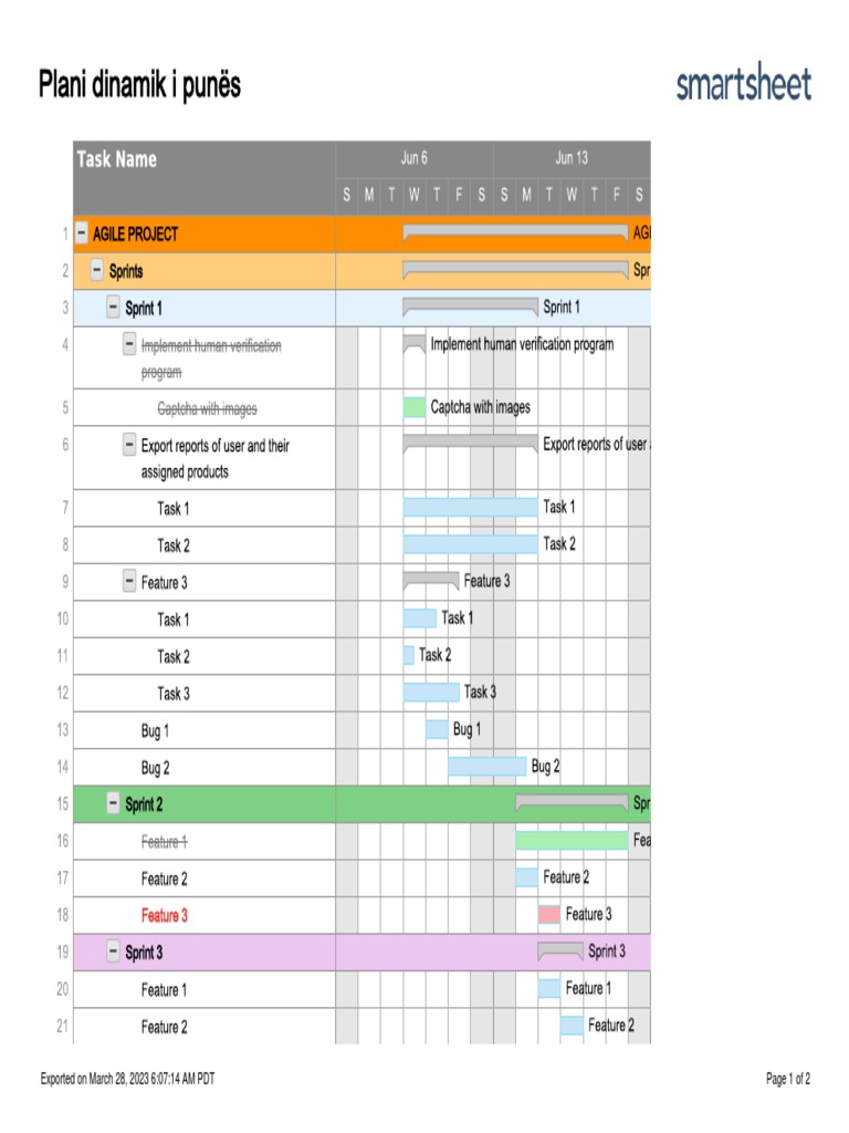 Plani Dinamik I Punës | PDF