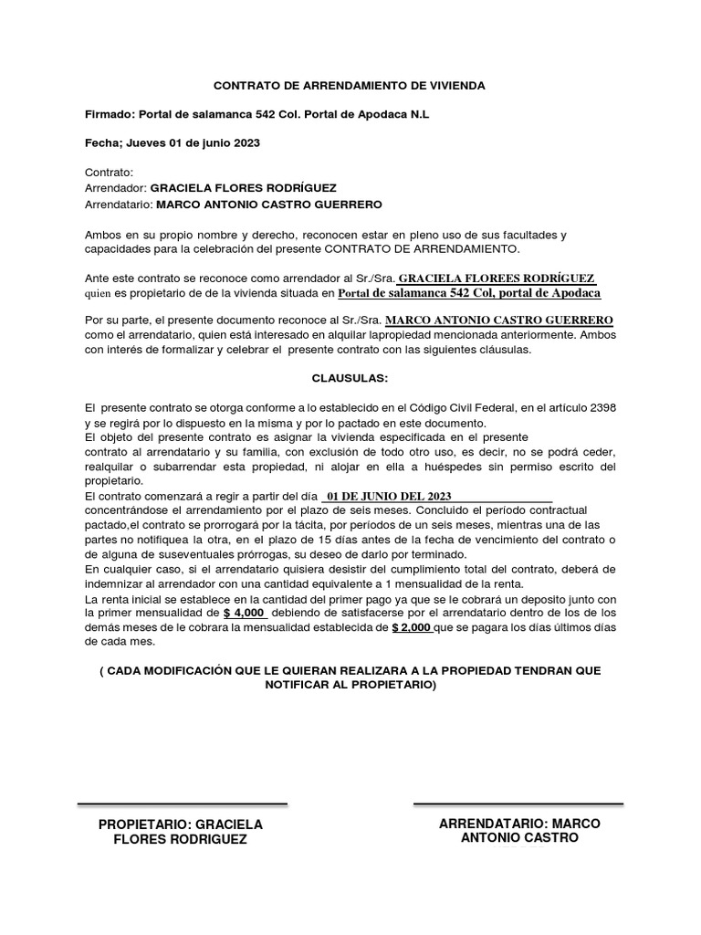 Contrato de Renta | PDF | Propiedad | Ley común