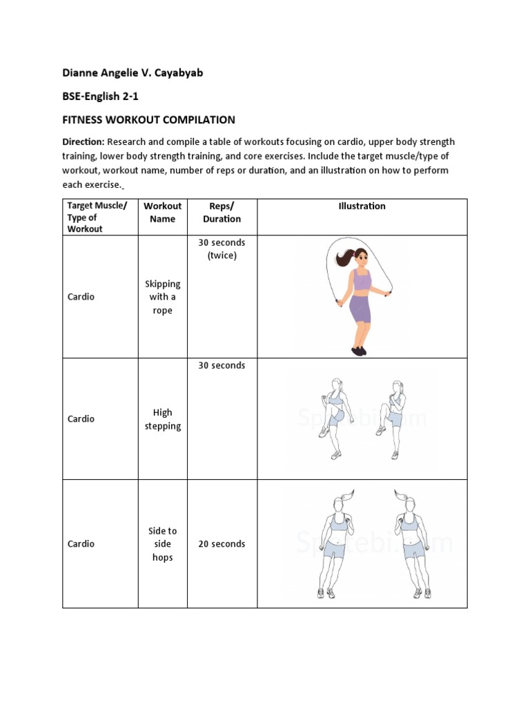 1 Fitness Workout Compilation 1 | PDF