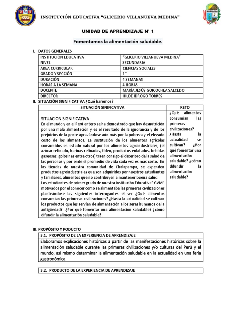 Unidad de Aprendizaje #1 CCSS 1º | PDF | Aprendizaje | Enseñando