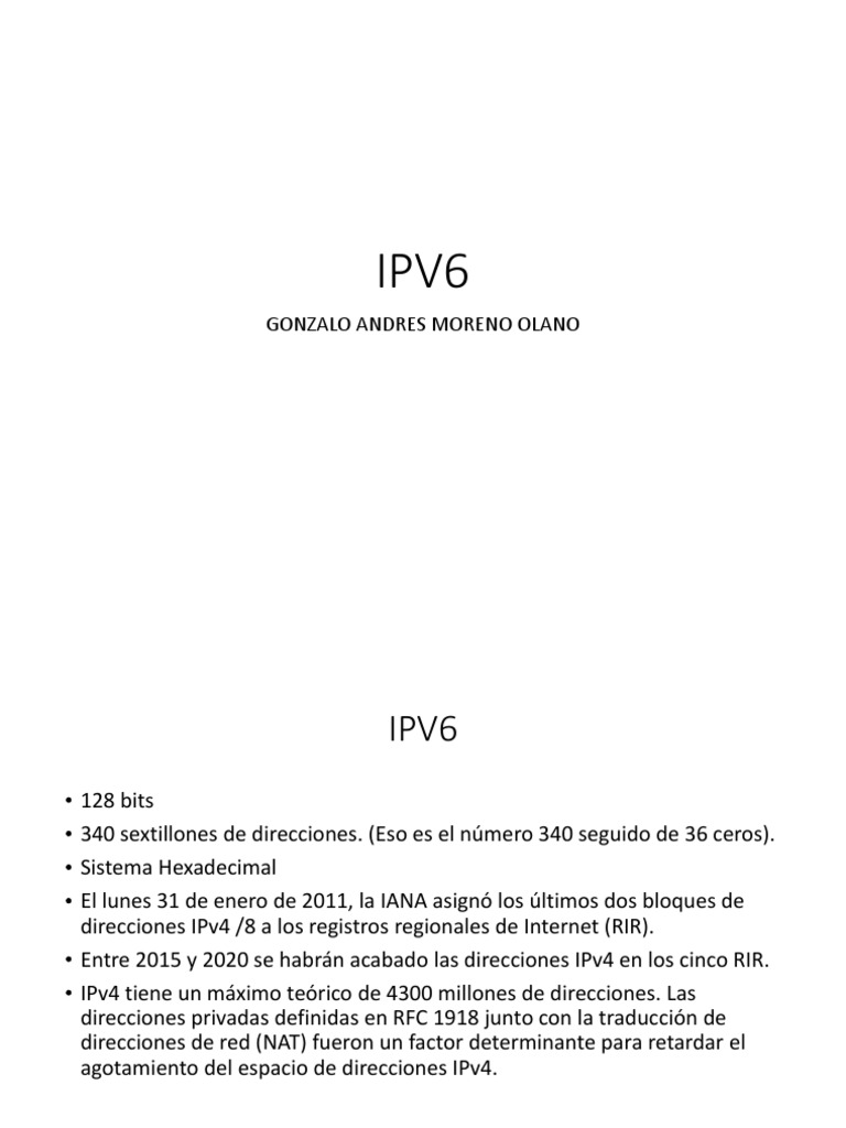 IPv6: Estructura y Transición | PDF | Yo Pv6 | Dirección IP