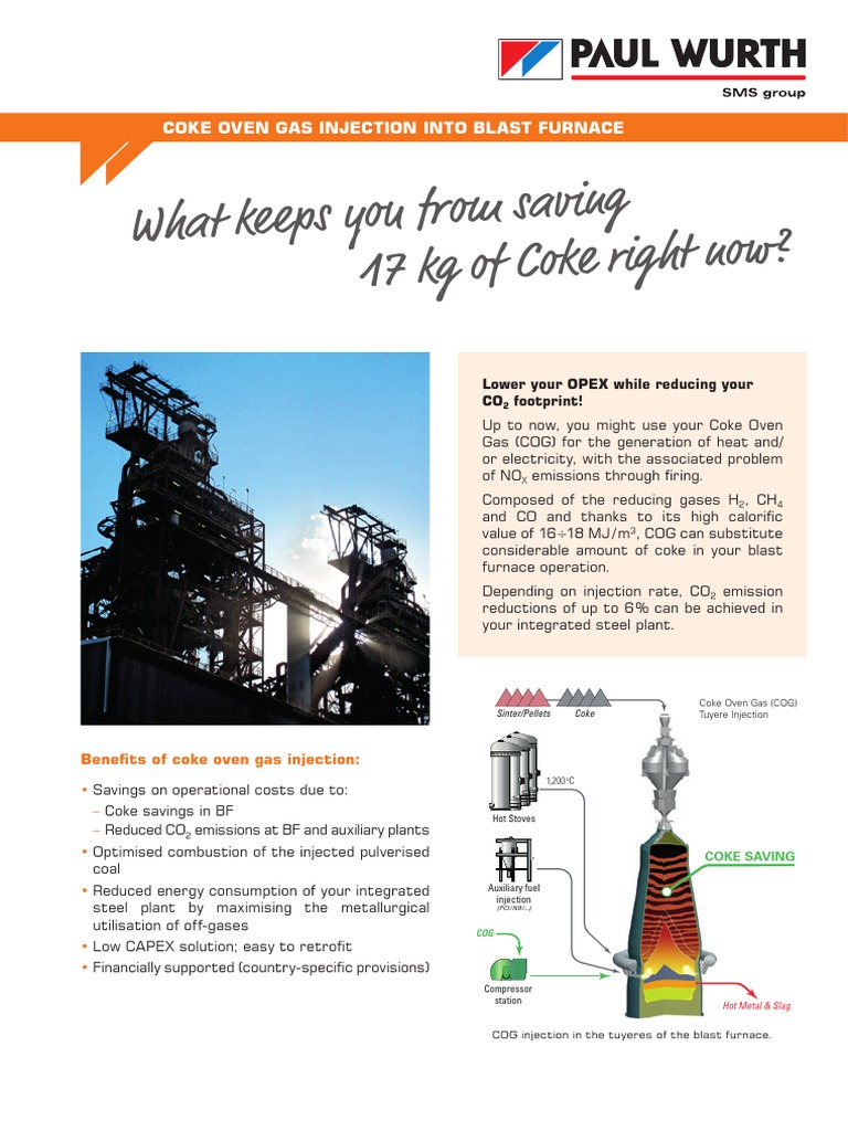 Flyer Coke Oven Gas Injection en | PDF | Coke (Fuel) | Blast Furnace