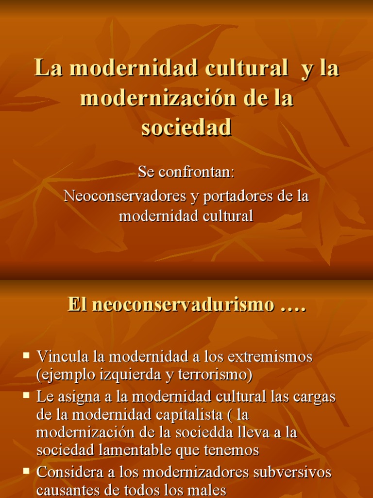 La Modernidad Cultural y La Modernizacion de La | PDF