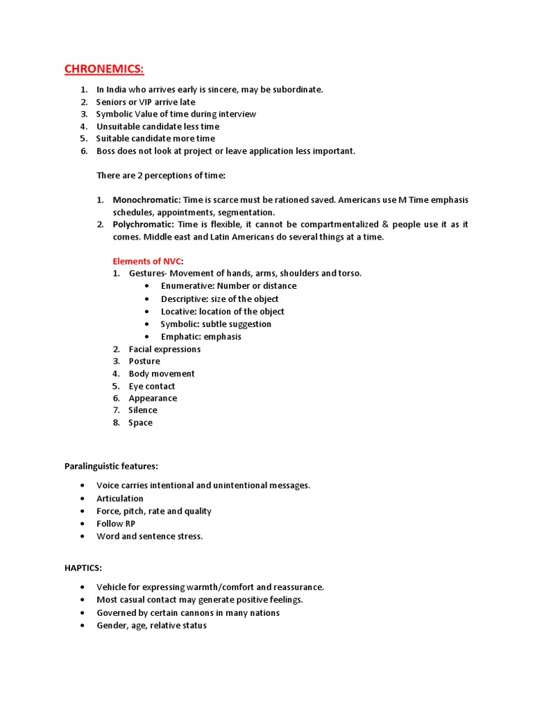 Chronemics | PDF | Conflict Resolution | Psychological Concepts