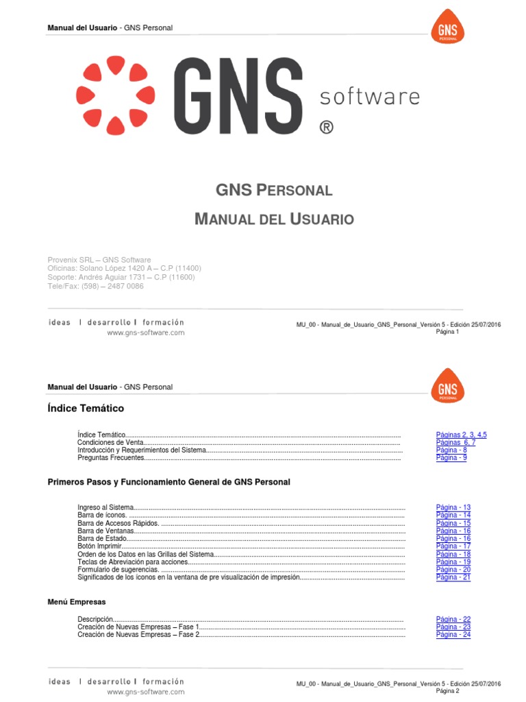 Manual de Usuario GNS Personal V5 | PDF | Programa de computadora | Programación