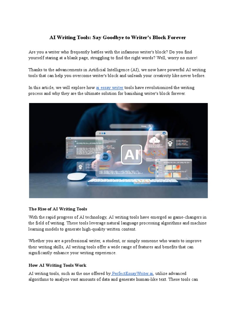 AI Writing Tools - Say Goodbye To Writer's Block Forever | PDF | Artificial Intelligence ...