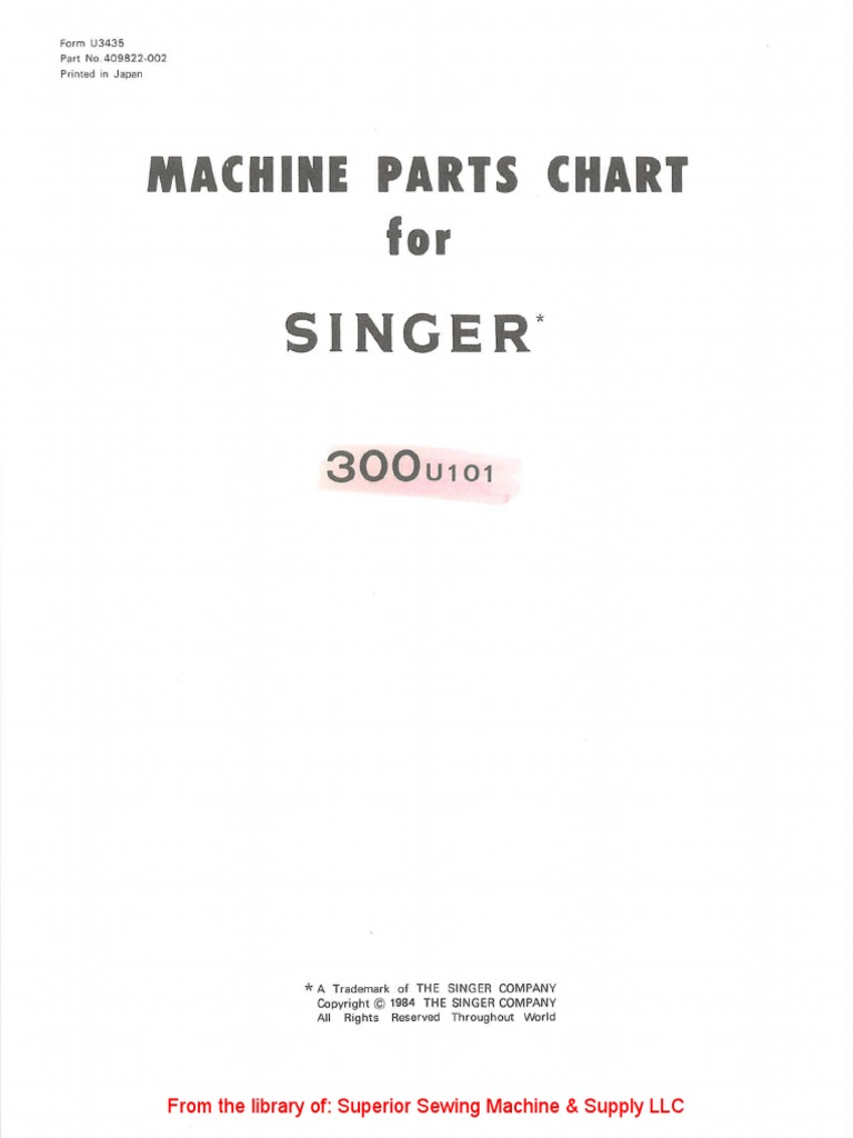 Singer 300U101 | PDF | Screw | Sewing Machine