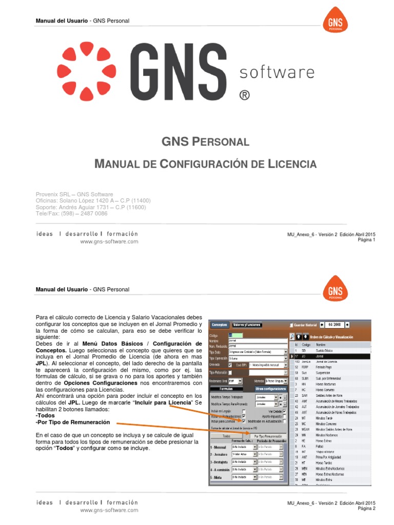 Anexo 6 Configuración de Licencias en Gns Personal | PDF | Salario | Informática