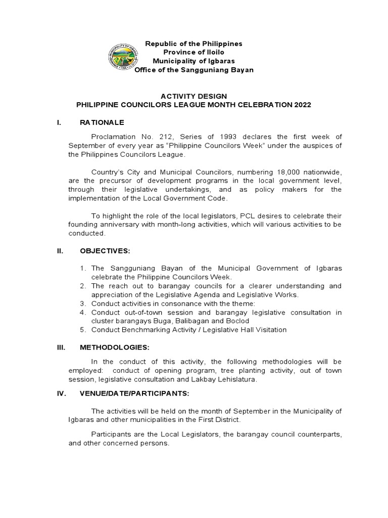 Activity Design PCL Week Celeb 2022 | PDF