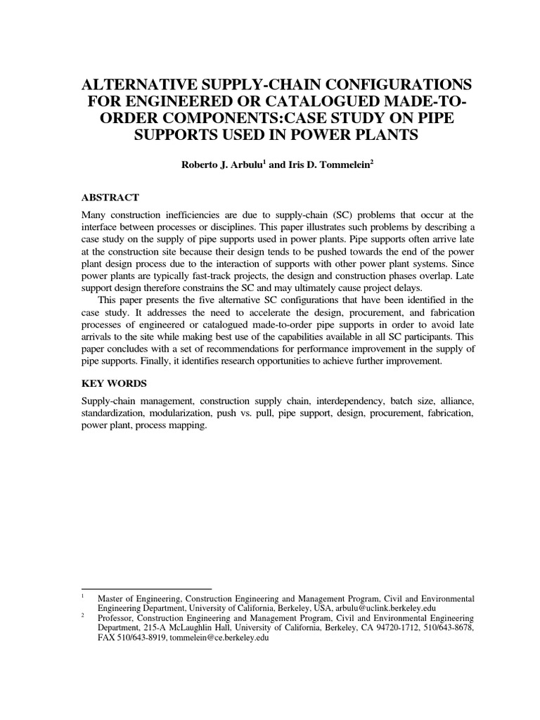 Alternative Supply-Chain Configurations | PDF