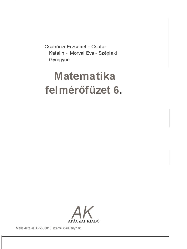 Matek 6 Apáczai | PDF