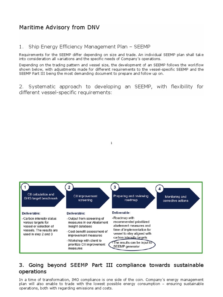 SEEMP III Maritime Advisory From DNV | PDF | Emission Intensity | Ships